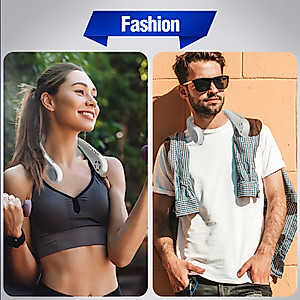 NinetinGel Portable Neck Fan, bladeless neck fan,for Indoor Outdoor Travelling,USB Rechargeable Personal Fan, Rechargeable, Headphone Design,3 Speeds Operated Adjustable,neck fans for keeping cool