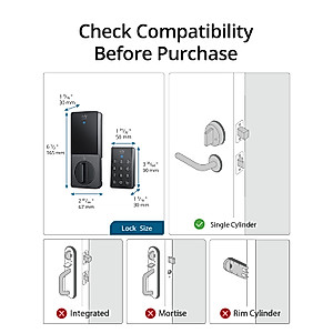 eufy Security Retrofit Smart Lock E110+Wireless Keypad, Keyless Entry Door Lock Replacement, Built-in Wi-Fi, Remote Control, in-App History and Scheduled Access, Fits Your Existing Deadbolt, IP65