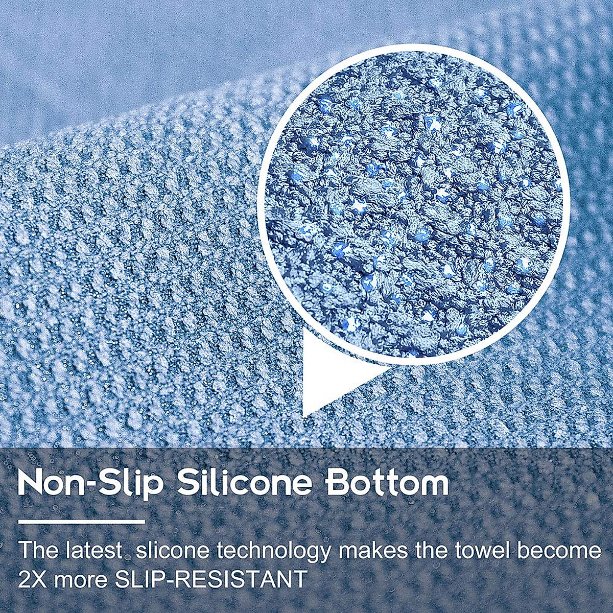 Heathyoga Hot Yoga Towel Non Slip, Microfiber Non Slip Yoga Mat Towel, Exclusive Corner Pockets Design, Dual-Grip, Sweat Absorbent, Perfect for Hot Yoga, Bikram, Pilates and Yoga Mats