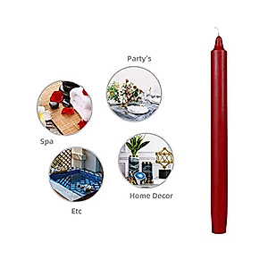 Zest Candle 12-Piece Taper Candles, 10-Inch, Red Straight