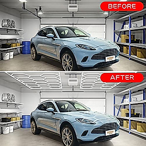 Updated Bigger Size Hexagon LED Garage Light: 900W 108000LM Ultra-Bright, Hexagon led Lights for Garage Warehouse Workshop Gym Basement