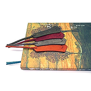 Ari Crafts Leather Bookmark, Hand Crafted Bookmark, Handmade Bookmark, Italian Leather Handmade Bookmark, Book Item 5 pcs (5 Colors)