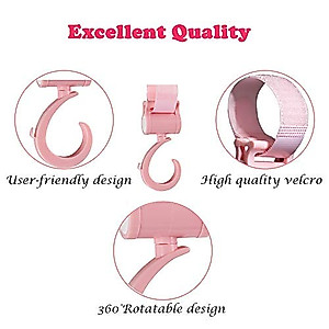 Stroller Hooks Multi Purpose Hook Hanger Clips for Diaper Bags,Purses,Shopping Bags,Perfect Stroller Accessory for Free Your Hands (Pink)