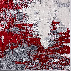LUXE WEAVERS Rug Nuvola 8722 Red Distressed Abstract Area Rug 5x7