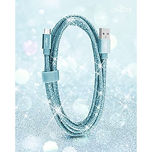 Micro USB Cable Android Charger, 6ft Fast Charging USB 2.0 A to Micro B Cable, Compatible with Samsung Galaxy S7 S6 Edge PS4 Xbox (Light Blue)