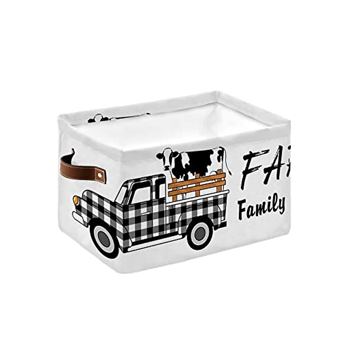 Storage Baskets for Shelves, Foldable Rectangle Storage Baskets, Farm Family Farm Storage Containers for Organizing Dorm Closet Room(15” x 11” x 9.5”)