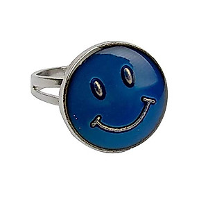 RIMOBUL Authentic Adjustable Mood Ring,Smiley Face，Magic Eyes - Pack of 3
