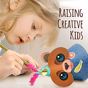 Woodland Themed Christmas Party Hats Making Kit c/w Chenille Stems & Stickers. Group Activities, DIY Art Craft Home Project. Birthday, Easter & Fiesta Decoration for Kid