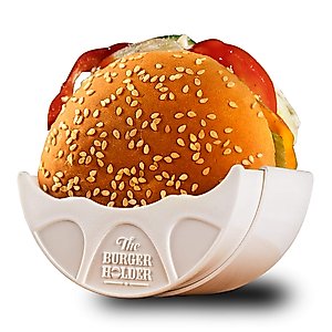 Original Burger Holder - Hygienic Reusable Hamburger Bun Shell - Eco Friendly Mess-Free Alternative to Wax Paper, Aluminum Foil, Tin Foil Sheets - Perfect for Sloppy Joes - BPA-Free & Dishwasher Safe