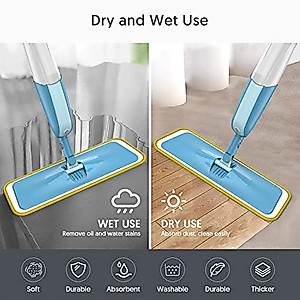 Spray Mops Heads Pads Compatible with Swiffer PowerMop - MEXERRIS Floor Mop Heads Replacement Microfiber Mop Pads Refills Reusable Mop Pads Compatible with Swiffer Power Mop All Spray Wet Mops, 7 Pcs