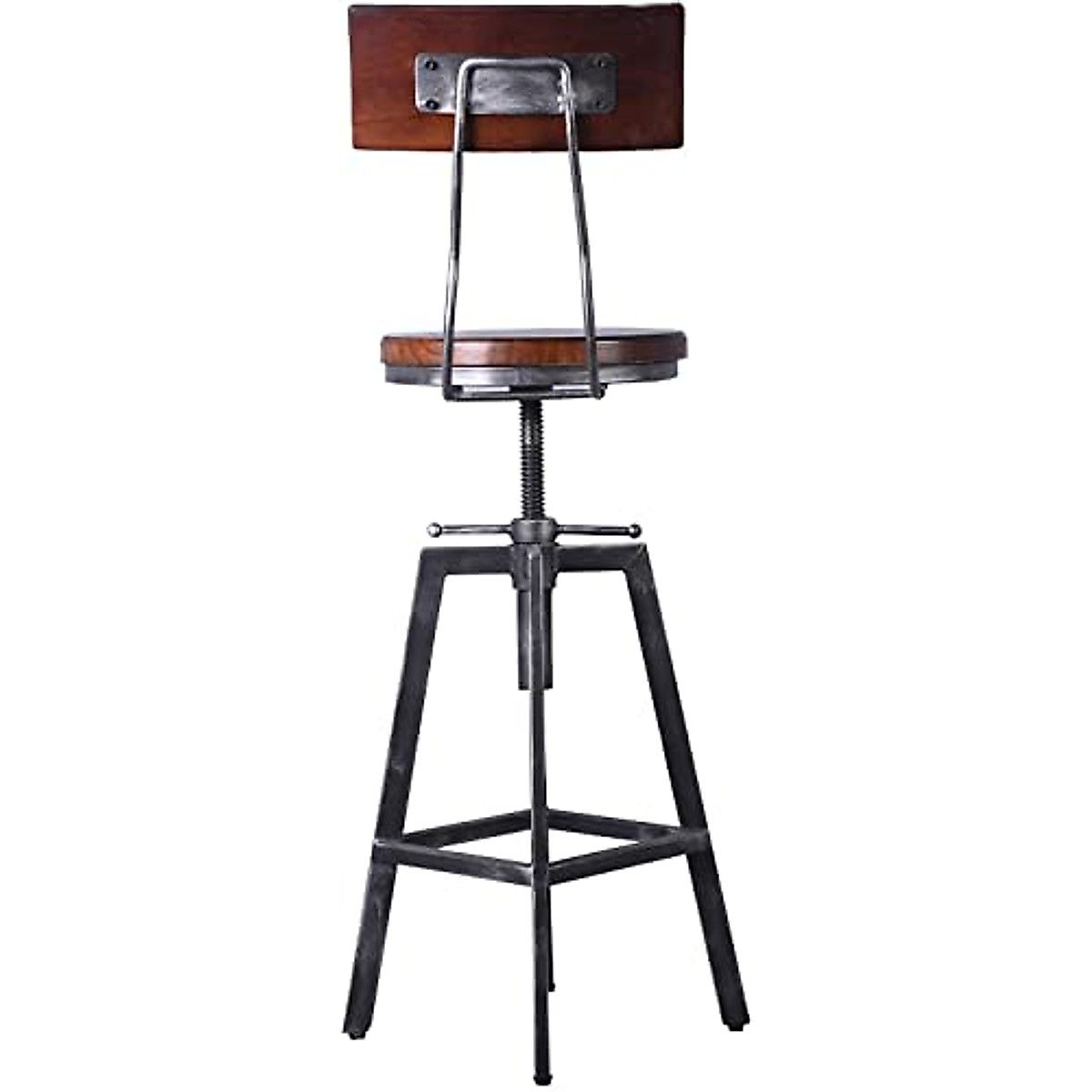 FUBIRUO 3 Piece Industrial Adjustable Bar Table Set, Kitchen Counter Height Dining Table with 2 Stools,Machinist Bar Table and Chairs Set, Bar Height Bistro Table and Swivel Pub Stools Pub Table Set