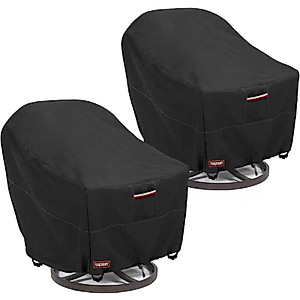 CVFERQE Swivel Patio Chair Cover Waterproof 2 Pack(30W*34D*38.5H Inch ),Patio Swivel Chair Covers for Outdoor Furniture,Rocking Chair Covers Waterproof,Black