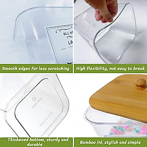 3 Pack Laundry Pods Container & Dryer Sheet Holder, Square Plastic Laundry Room Organization Storage Containers with Lids, 13 Labels & Scoops for Powder, Scent Booster, Pods, Beads, Bath Bombs, Soap