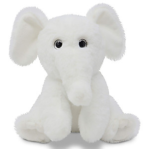 Fluffuns Baby Elephant Plush Stuffed Animal Toy - Cute Plush Stuffed Elephant Animals Toys for Babies, Girls and Boys - 9 Inch Height (Blue Gray White)