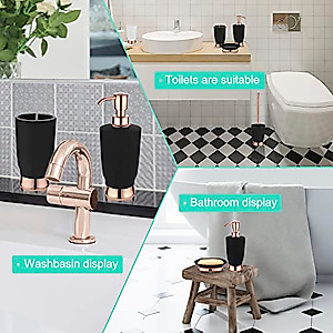 HWBKA 5 Pcs Matte Black Bathroom Accessories Set Complete,Bathroom Soap Dispenser Set with Toothbrush Holder,Toothbrush Cup,Soap Dish, Toilet Brush with Holder