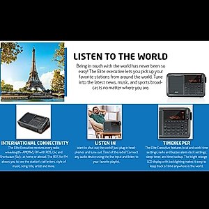 Eton - Elite Executive AM/FM/Aircraft Band/SSB/Shortwave Radio, Radio Data System (RDS), 700 Presets, Single Side Band, Clock and Sleep Timer, Shortwave and Longwave, Commitment to Preparedness