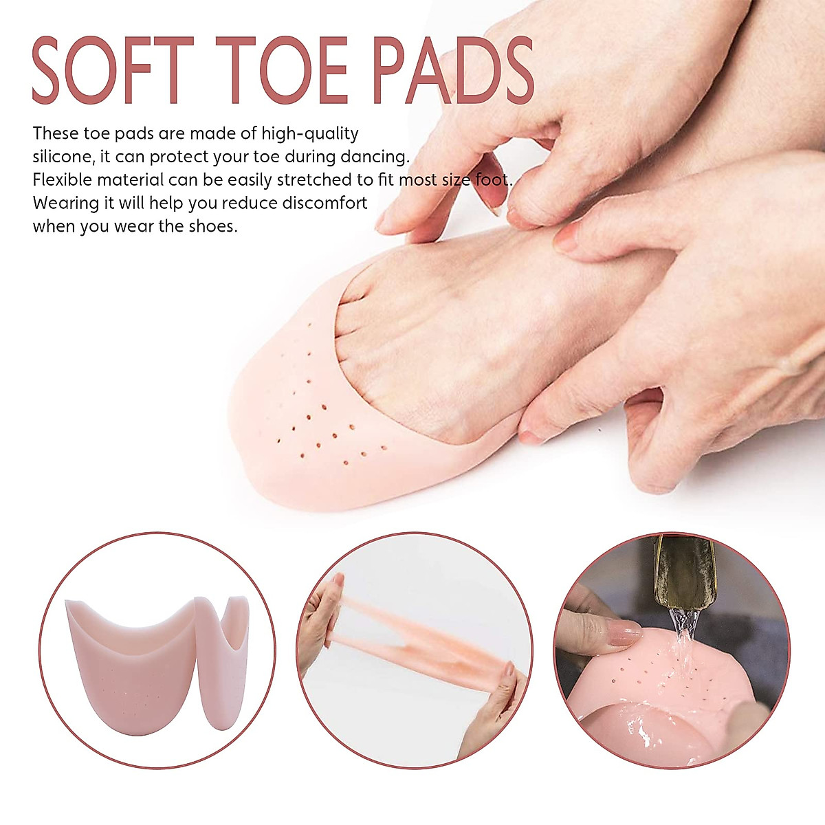 DoGeek Satin Pointe Shoes for Girls and Ladies Professional Ballet Dance Shoes with Ribbon for School or Home (Choose One Size Larger) Pink