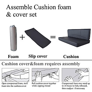 MICUSHION RV Dinette Cushions Replacement with Momery Foam Camper Seat Couch Cushion Travel Trailer Bed (Black, 38″)