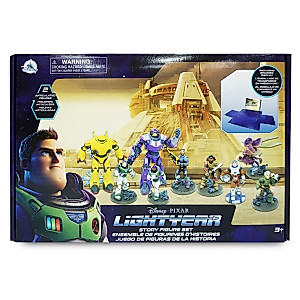 Disney Pixar Buzz Lightyear Figure Set - 9 Pieces from The Movie Lightyear - with 2 Buzz Space Suits, Blue Saber Sword, Zurg and Zyclops