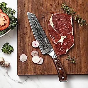 Latim's Professional Chef Knife 8 inch，Damascus Kitchen Knives Made of Japanese VG-10 Stainless Steel with Unique Pattern，Ultra Sharp Blade and Ergonomic Handle