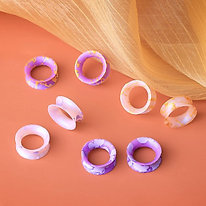 Jewseen 8PCS Ear Gauges 2g-1''Silicone Tunnels Silicone Gauges Plugs Gauges Ear Tunnels Double Flared Flesh Tunnels Piercing Jewelry for Women Men