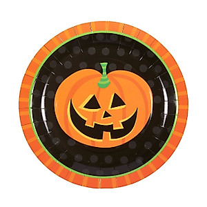 Juvale 144-Piece Halloween Plates and Napkins Party Supplies with Pumpkin Cups and Cutlery, Fun Themed Halloween Party Supplies Set for Celebrations with Friends and Family (Serves 24)