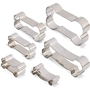 Dog Bone/Dog Biscuit Cookie Cutters for Homemade Treats, 6 PCS set Boxed package. 5." 4" 3.5" 2", 4.8" 3" stainless steel