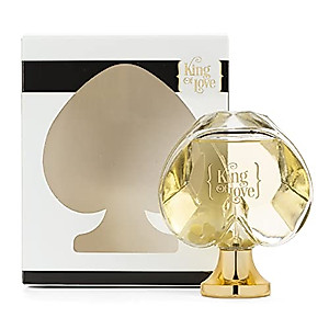 King of Love Eau de Toilette For Men- Natural Sweet Body Scent in Heart Shaped Bottle Spray- Best Fruity Fragrance With Hints of Leather, Amber & Sandalwood - 3.3oz.