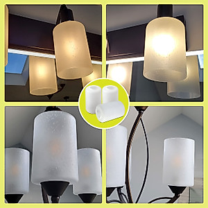 Bubble glass lamp Shade, 3 Packs seeded glass shade replacement Frosted white cylinder for pendant light fixture table lamps chandelier 1" 5/8 fitter