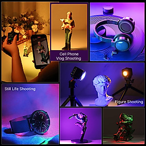 ULANZI L2 RGB COB Video Light Mini Cube Lights, LED Camera Light 360° Full Color Portable Photography Video Lighting, 800mAh Rechargeable & Magnetic Designs and 11 Dynamic Light Effects