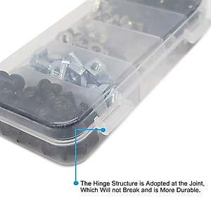 BLCCLOY 200Pcs M5 Black 20 Series T Slot Nuts and Bolts Screws Kit for 2020 Aluminum Extrusion Profile, 40Pcs M5x10, M5x8 Hexagon Socket Screws, 40Pcs M5 T Sliding Nut, Drop in T Nut, 40Pcs Washers