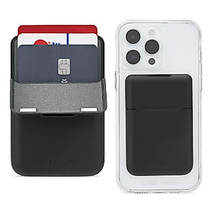 Case-Mate Magnetic Wallet for iPhone [Card Holder] Vegan Leather MagSafe Wallet [Holds up to 3 Cards] Slim Detachable Flip Closure Magnetic Phone Wallet for iPhone 15 Pro Max/ 14 Pro Max/ 13 - Black