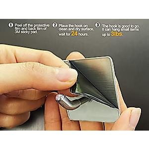 VIVII 6 Pack Adhesive Hooks, 3M Self Adhesive, Metal Wall Hooks Hanger Sticky Hooks for Keys Bags Bathrobe Clothes Hat Towel Garment Nickel, Kitchen Bath Room, Living Room, Office, No Drilling Needed