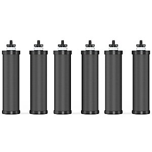 Jabrissi Water Filter Replacement for Berkey® BB9-2® Black Purification Elements, Activated Carbon Filters Compatible with Berkey Gravity Water Filtration System, Pack of 6