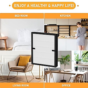 Allisfresh E-200 True HEPA Filter Replacement Compatible with Lunino E-200 Air Cleaner Purifier, 3-in-1 Filtration System with Activated Carbon Filter, 3 Pack White