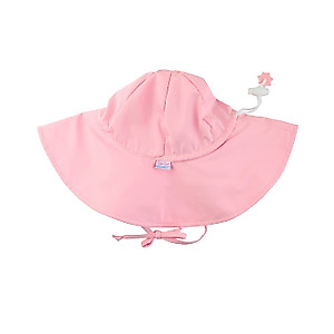 RuffleButts® Baby/Toddler Girls Pink Adjustable Sun Hat w/UPF 50+ Protection - 12-24m