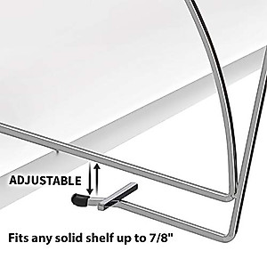 Lynk Tall Shelf Dividers - Closet Shelf Organizer (Set of 2) - Chrome, 8-7/16" x 13" h