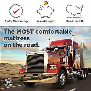 American Road Dream - Medium Comfort, Cool Gel Memory Foam Truck Mattress, 86" x 36" x 5"