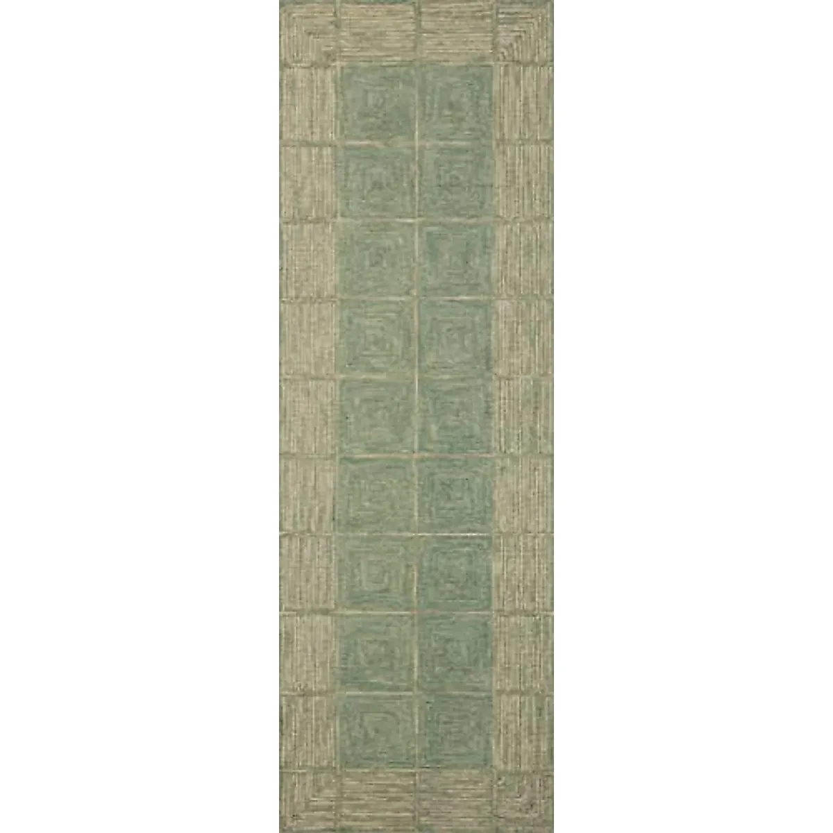 Loloi Chris Loves Julia x Francis Collection FRA-02 Green/Natural, Contemporary 9'-3" x 13' Area Rug