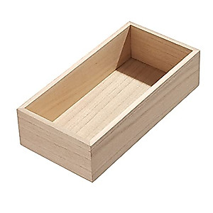 iDesign Renewable Paulownia Wood Collection Drawer Organizer Bin, 5" x 10" x 2.5", Natural