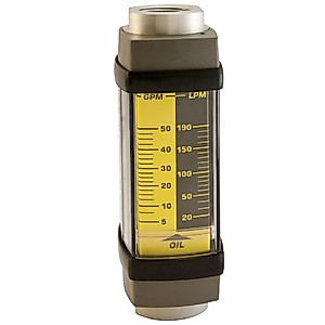 Hedland H761A-050 Flowmeter, Aluminum, For Use With Oil and Petroleum Fluids, 5 - 50 gpm Flow Range, 1" NPT Female