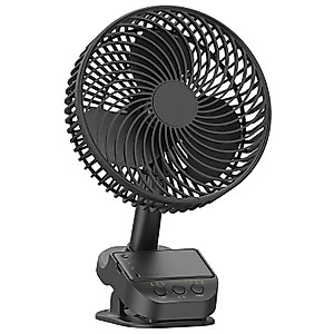 xasla 10000mAh Oscillating Battery Operated Fan, 8” Rechargeable Clip on Fan, 4 Speeds, Power Bank Battery, Timer, Clip & Hook for Grow Tent, Treadmill, Golf Cart, Camping, Baby Stroller