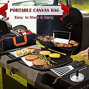 Joyfair 30Pcs Griddle Accessories Kit, Outdoor BBQ Flattop Grill Tool Set with Melting Dome for Camping Grilling Teppanyaki, Include Stainless Steel Basting Cover Burger Press Turner Spatula