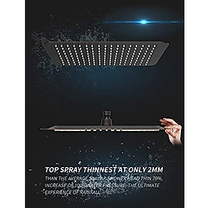 SR SUN RISE 12 Inch Brass Rain Shower Head Oil Rubbed Bronze High Pressure Rainfall Showerhead Water Saving