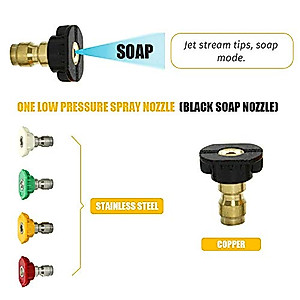 SUNTAI 8-Part Pressure Washer Gun Replacement Kit,4000PSI Power Washer Gun & 25' PVC Hose (M22,14mm),16" Pressure Washer Wand, 5 Quick Connect Pressure Washer Tips, Pressure Washer Parts