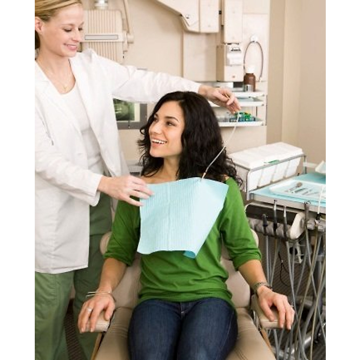 TDOU Newest 5PCS High-Temperature Sterilizable Dental Silicone Bib Clips Napkin Holder Chain