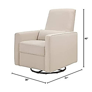 DaVinci Piper Upholstered Recliner and Swivel Glider in Cream, Greenguard Gold & CertiPUR-US Certified