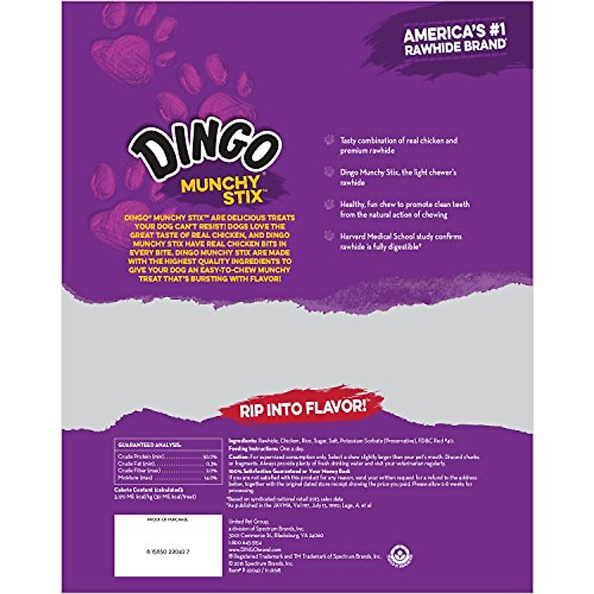 Dingo Munchy Stix, Made With Real Chicken, 50-Count, Red (P-22042)