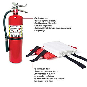 Deke 2 Pack fire Blanket Fiberglass Emergency Blanket Suppression Blanket. Flame Retardant Blanket Emergency Survival Safety. Cover for Kitchen, Fireplace, car, Office, Warehouse (39x39”)