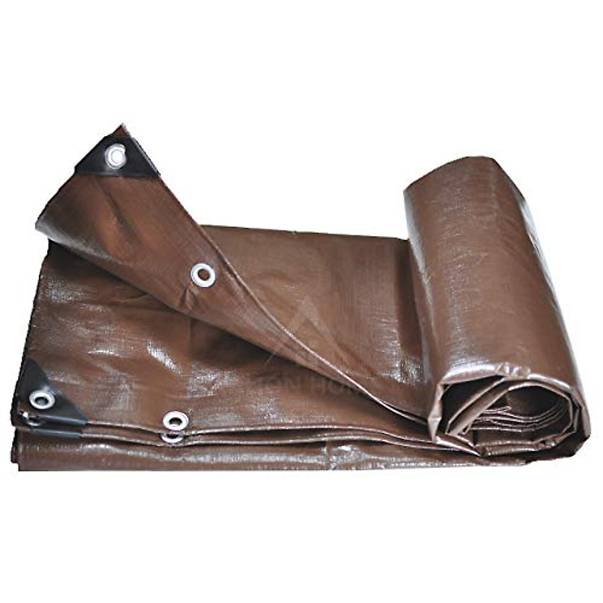 Alion Home Heavy Duty 12 Mil Poly Tarps Waterproof Covers for Tarpaulin Canopy, Camping, Carport, Boat, Furniture, Floors, RV, Pool or Roof Repair Items (10x10 ft, Brown)